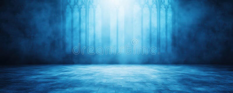 Enigmatic Shadows and Ethereal Glow in a Gothic Window Setting at Night ...