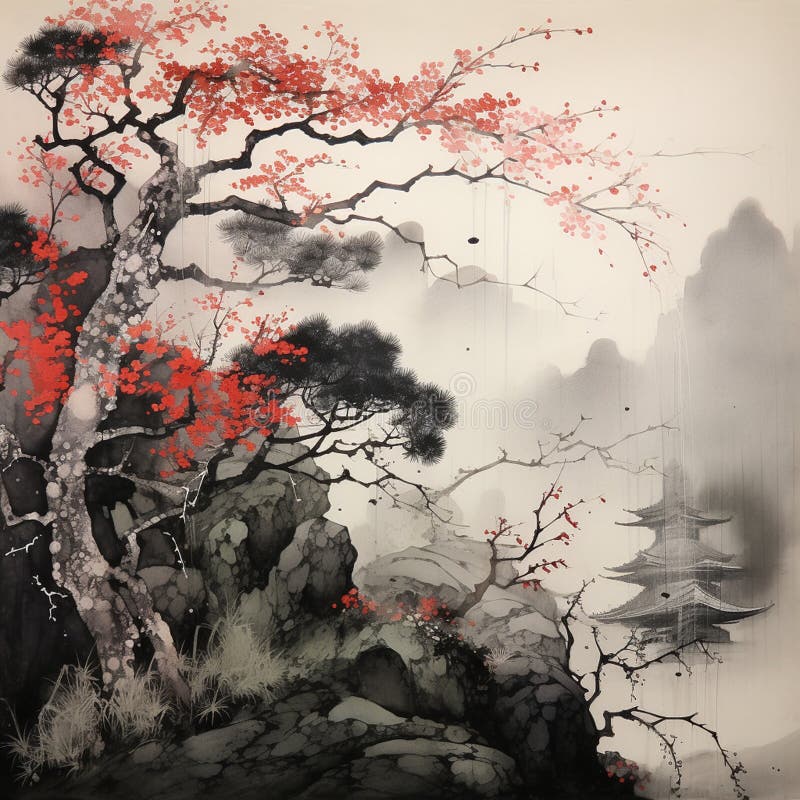 Enigmatic Tradition Hand-Drawn Japanese Magic Stock Illustration ...