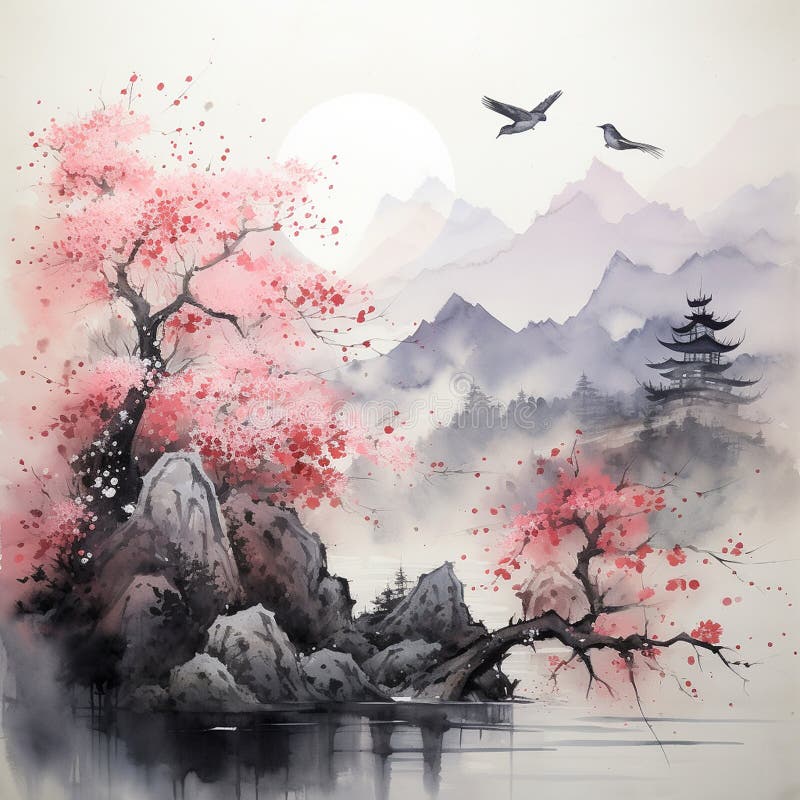 Enigmatic Tradition Hand-Drawn Japanese Magic Stock Illustration ...