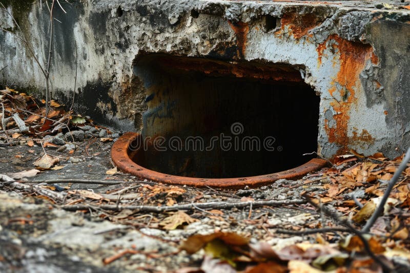 The Enigmatic World Below, Revealed by an Open and Rusty Manhole Frame ...