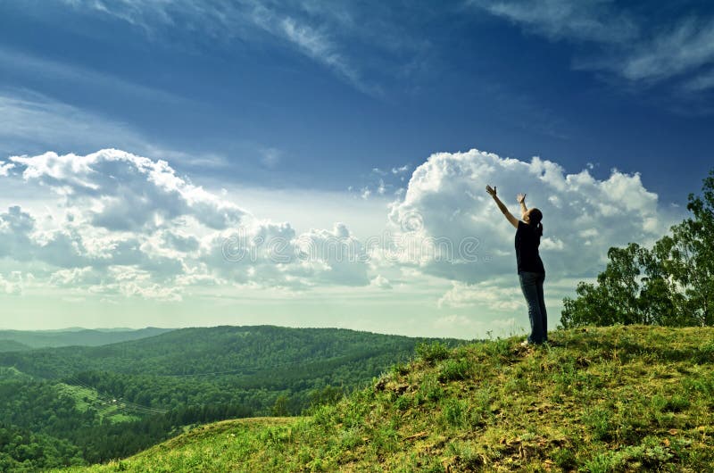 Man in meadow stock image. Image of person, male, life - 14640739