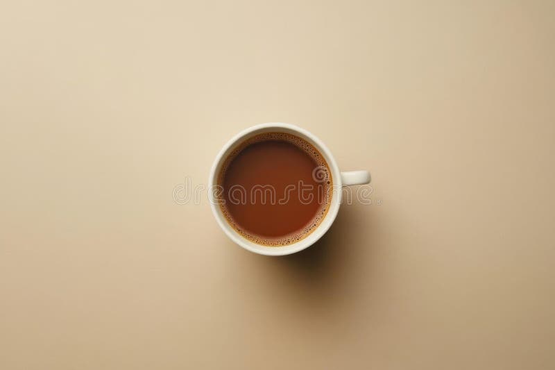 Enjoy Aromatic Coffee in Cup on Monochromatic Background and Simple ...