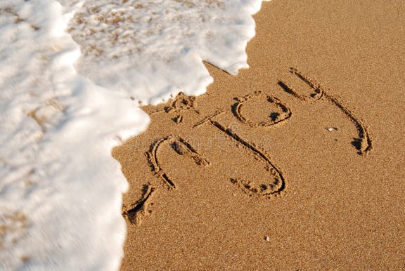 Enjoy the Beach: Message on the Shore Stock Image - Image of print ...