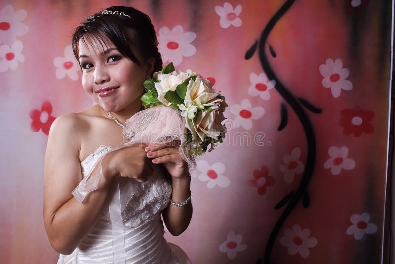 She is enjoy bride stock image. Image of profile, marriage - 25132679
