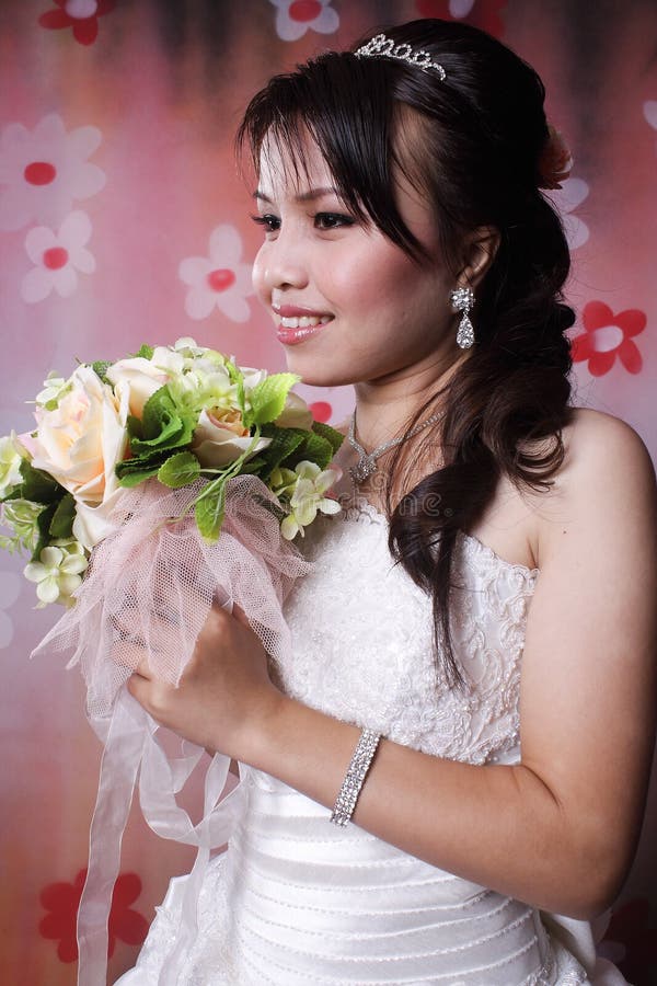 She is enjoy bride stock image. Image of marry, gown - 25132773