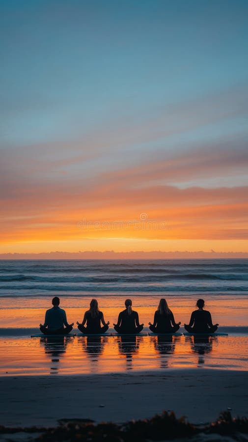 Meditation by the Beach Brings Tranquility. Witness the Serene Sunset ...