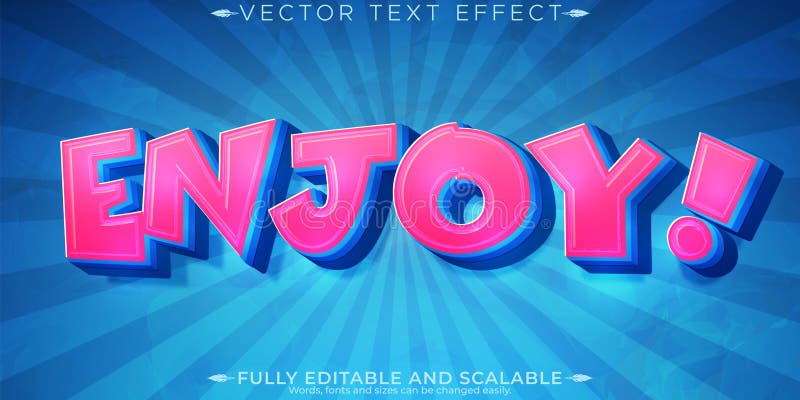 Enjoy Cartoon Text Effect, Editable Comic and Funny Text Style Stock ...