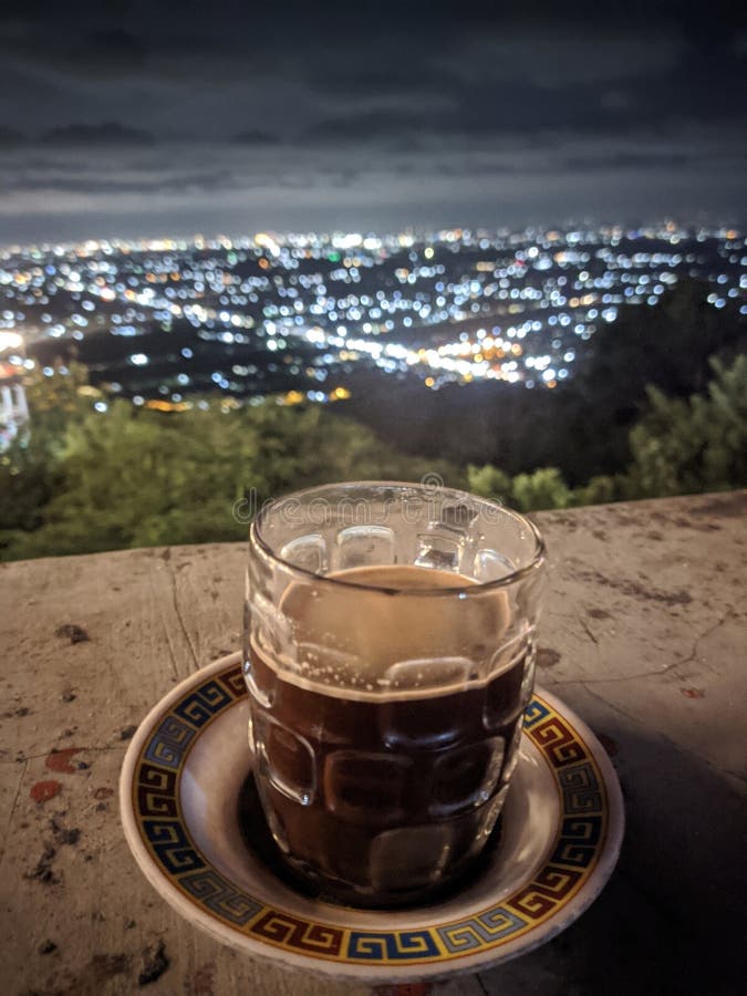 Enjoy coffee at night stock image. Image of drink, whisky - 291339509