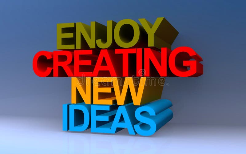 Enjoy Creating New Ideas on Blue Stock Illustration - Illustration of ...