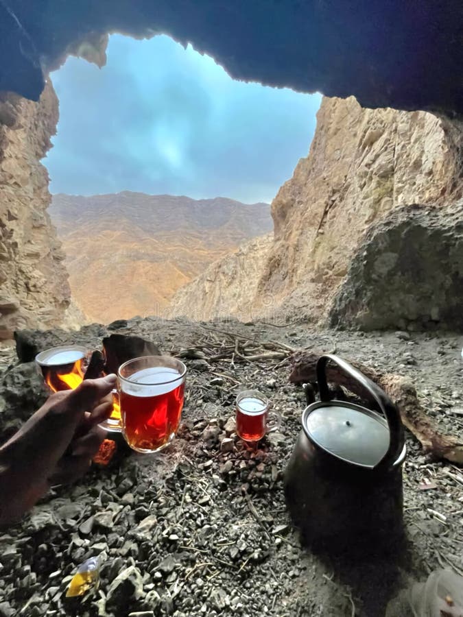 Enjoy a Cup of Hot Tea with View of the Hills Stock Photo - Image of ...