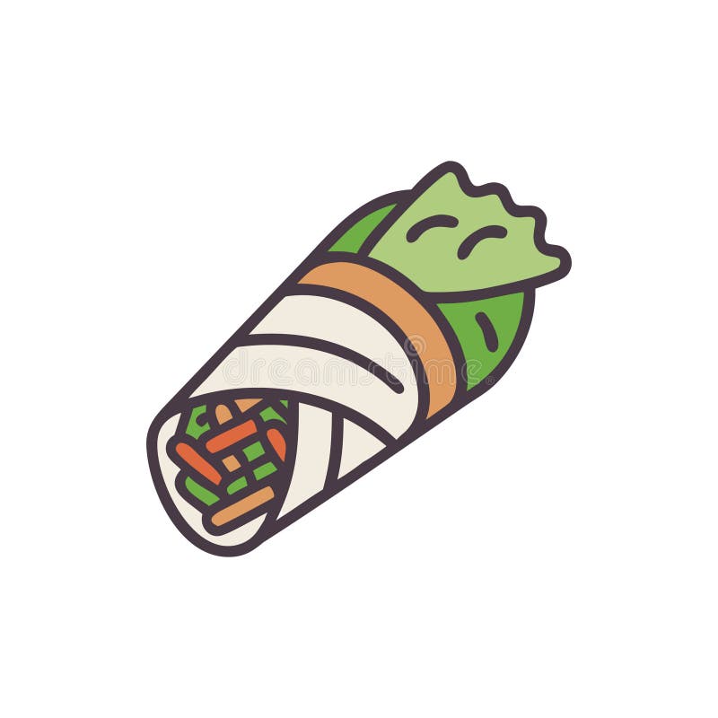 Delicious Greek Gyro Wrap for Lunch Stock Vector - Illustration of ...