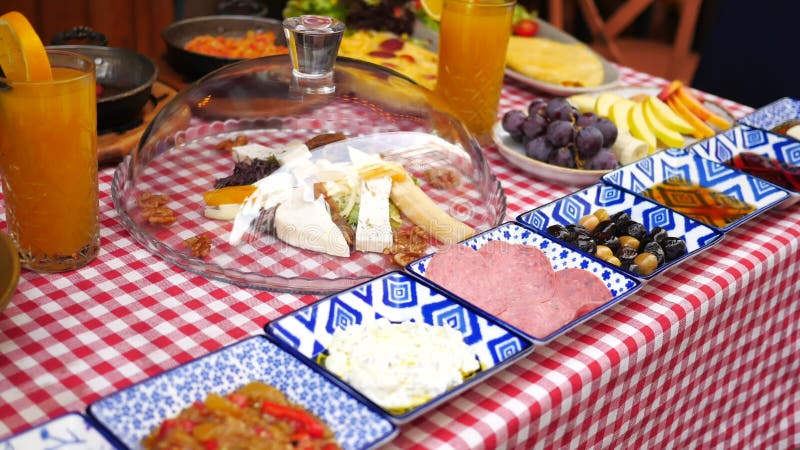 Enjoy a Delicious Mediterranean Breakfast Spread Featuring Cold Cuts ...