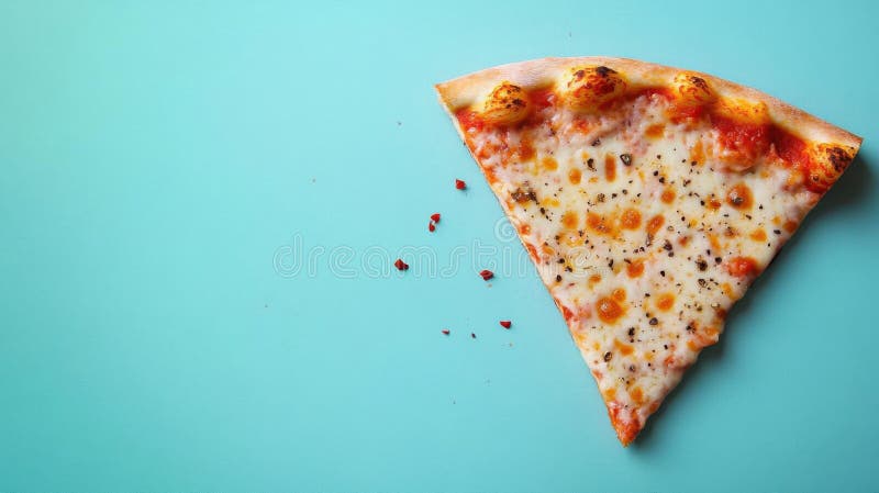 Enjoy a Delicious Slice of Pizza on a Blue Backdrop and Simple Theme ...