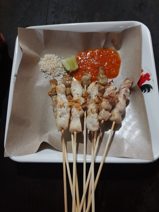 Enjoy Delicious Taichan Satay in the Evening Stock Photo - Image of ...