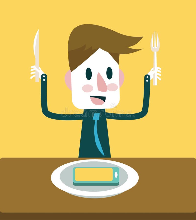 Enjoy Eating Smart Phone Menu. Smart Phone Mania. Stock Vector ...