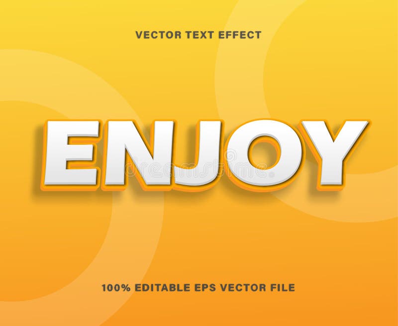 Enjoy Editable Text Effect Template Style Stock Vector - Illustration ...