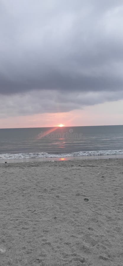 Enjoy the Evening Sunset on the Beach with Friends Stock Image - Image ...