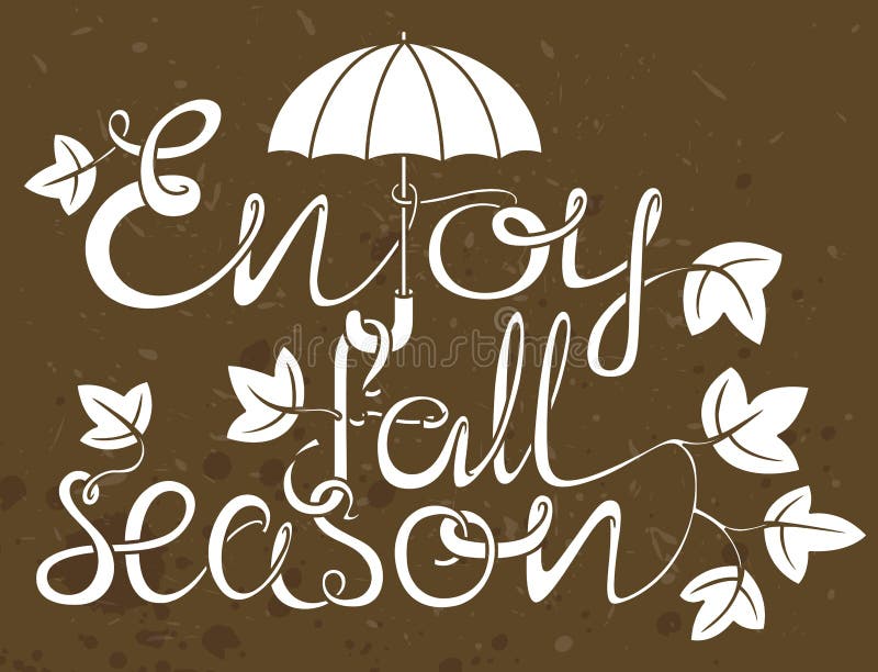 Enjoy Fall and Hello Autumn Greeting Vector Illustration. Flat Woolen ...