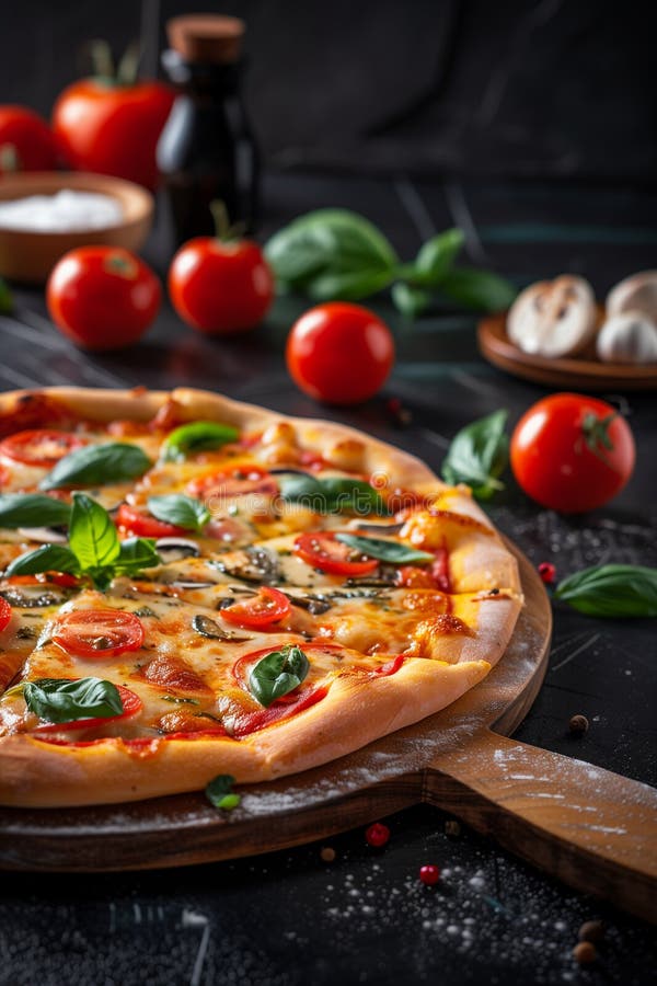 Enjoy the Flavors of a Fresh Cheese Pizza with Tomatoes and Fragrant ...