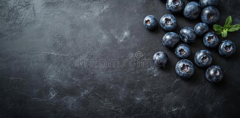 Enjoy Fresh Blueberries on Dark Surface Background with Nutrition Boost ...