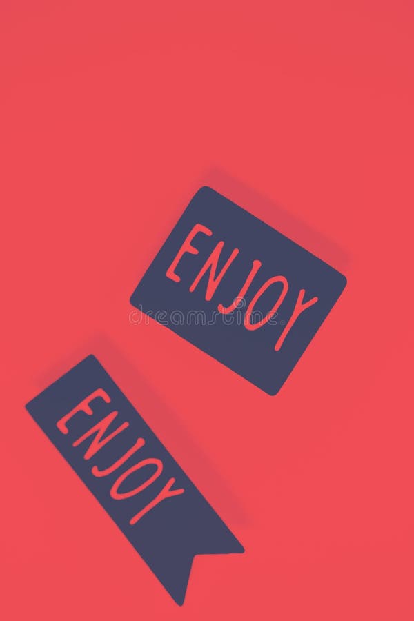 Enjoy Greetings Message Tag Stock Image - Image of happy, invitation ...