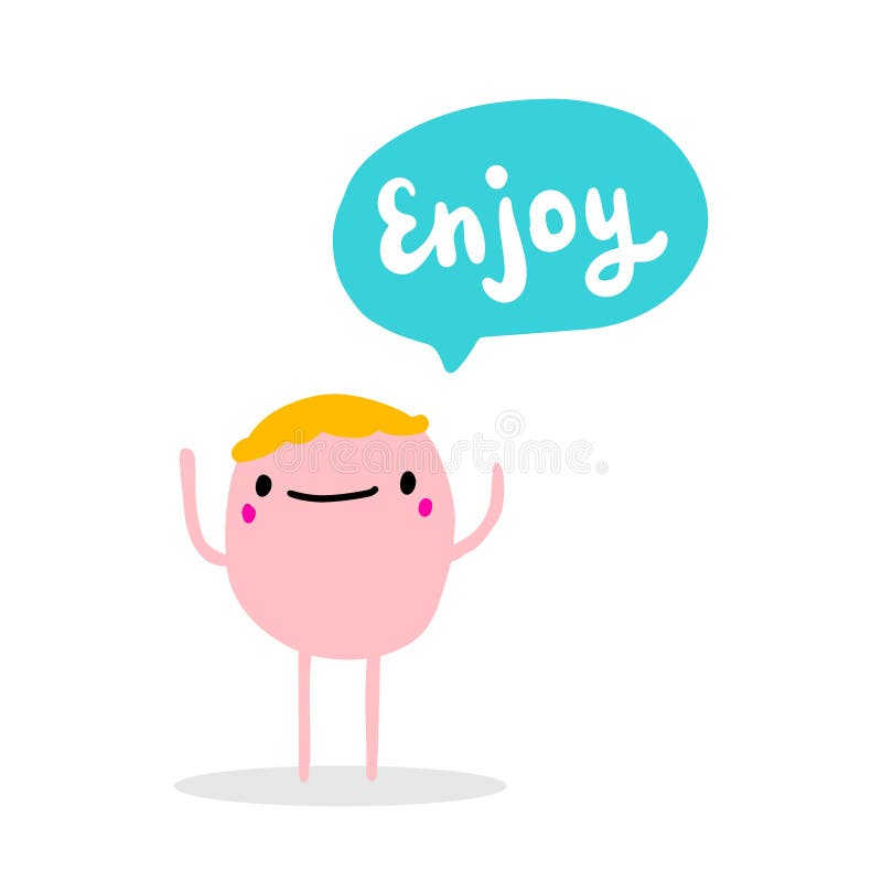 Enjoy Hand Drawn Vector Illustration in Cartoon Comic Style Cheerful ...