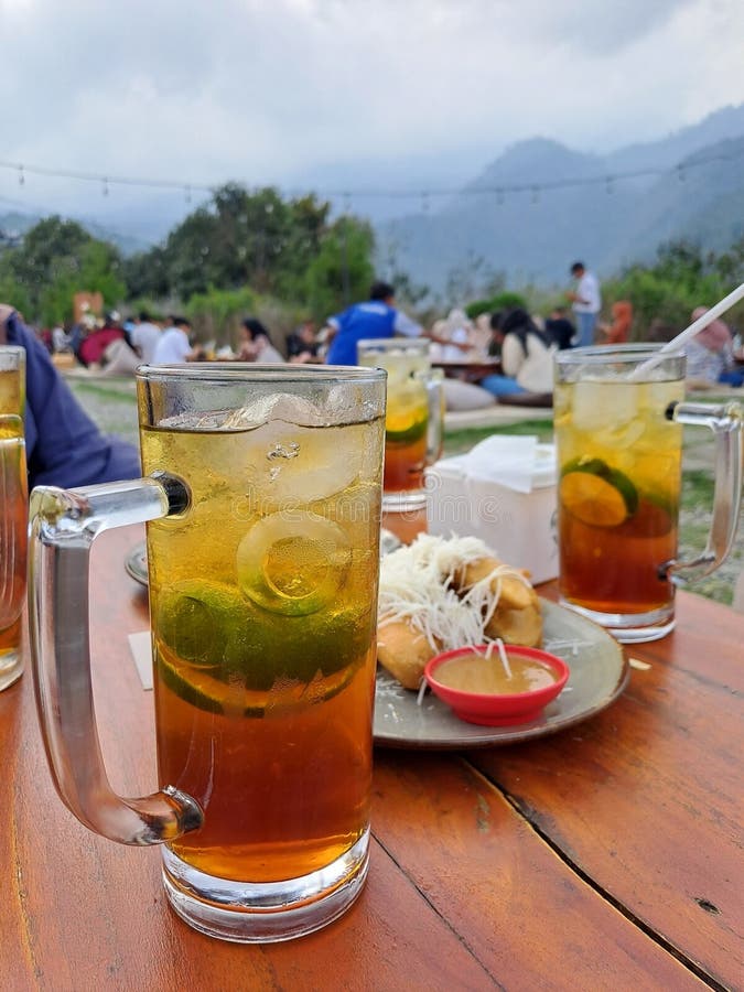 Enjoy Iced Lemon Tea with a View Stock Photo - Image of lemon, iced ...
