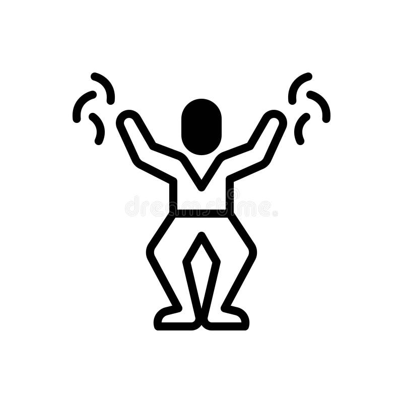 Black Solid Icon for Enjoy, Mockery and Amusement Stock Vector ...