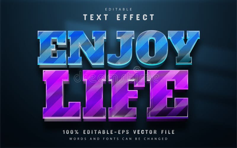 Enjoy Life Text Effect Editable Stock Vector - Illustration of ...