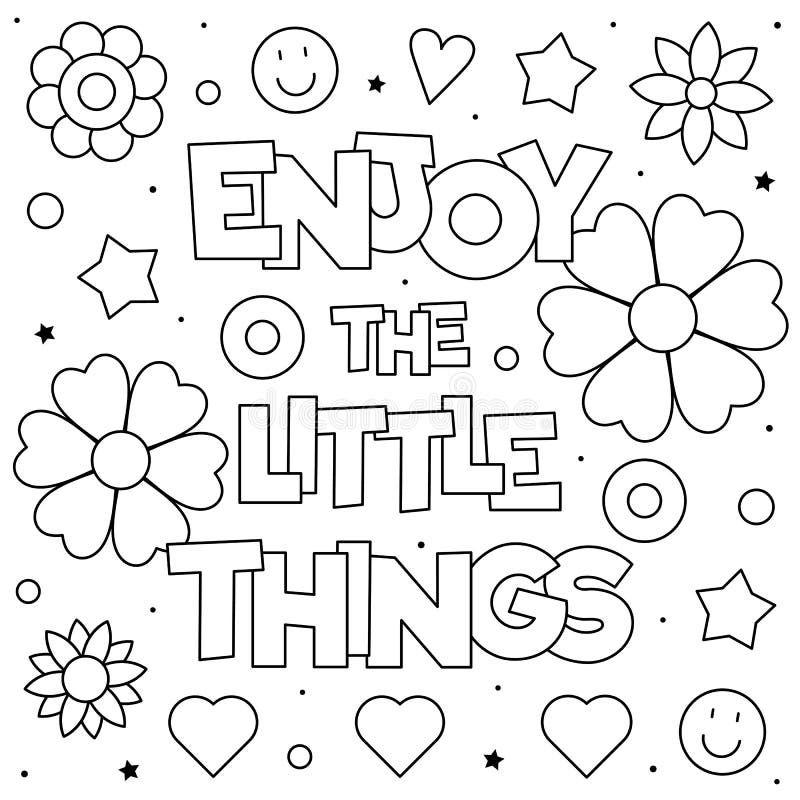 Be Happy. Coloring Page. Black and White Vector Illustration. Stock ...
