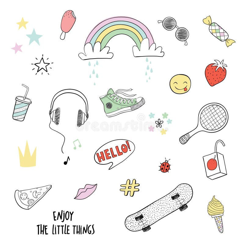 Enjoy the Little Things. Design Elements Set Stock Vector ...