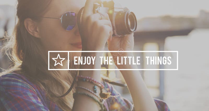 Enjoy the Little Things Enjoyment Happiness Joy Concept Stock Photo ...