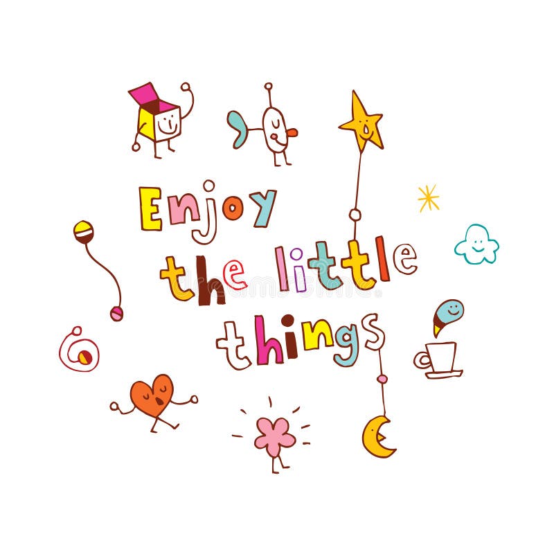 Enjoy the Little Things Retro Design Stock Vector - Illustration of ...