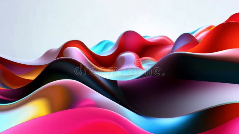 Abstract Animation of Smooth Flowing Waves in Colorful Patterns Stock ...