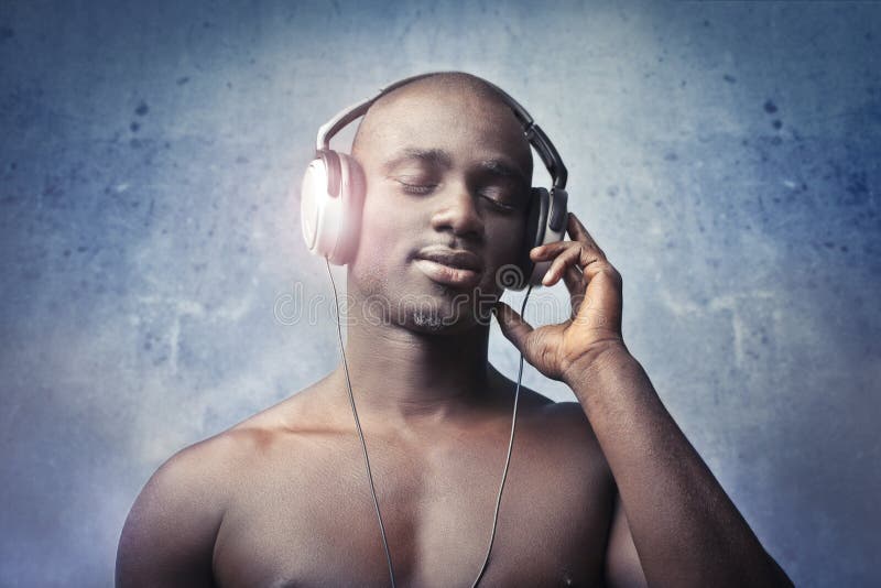 Enjoy music stock image. Image of portrait, headphones - 24388621