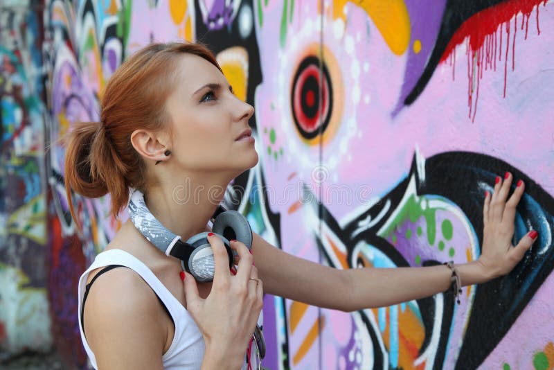 Enjoy music stock image. Image of casual, enjoyment, cable - 24883279