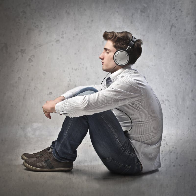 Enjoy music stock photo. Image of teenager, headphones - 25032730