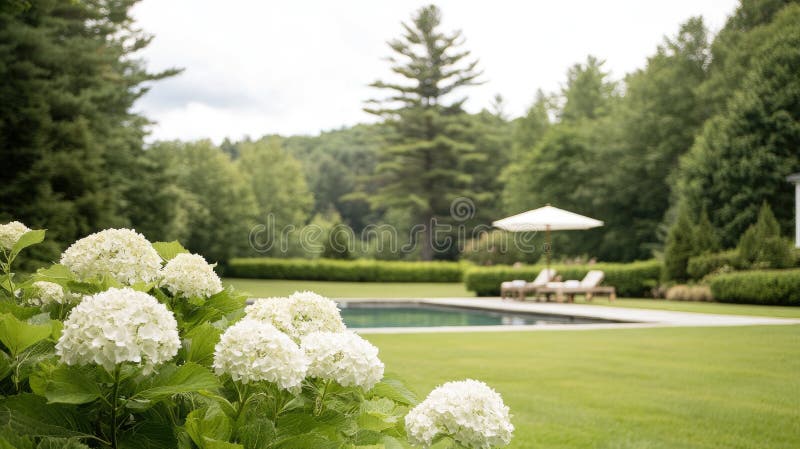 Enjoy the Peaceful Ambiance of a Modern Rectangular Pool, Framed by ...