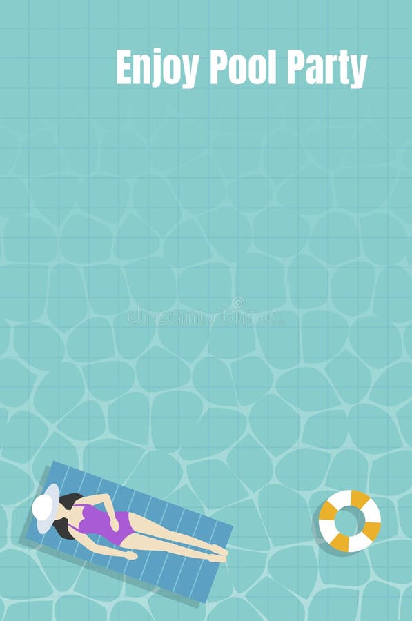 Enjoy Pool Party, Resting in the Swimming Pool Stock Vector ...