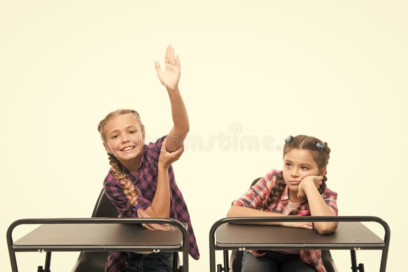 Enjoy Process of Studying. Students Classmates Sit Desk. Back To School ...