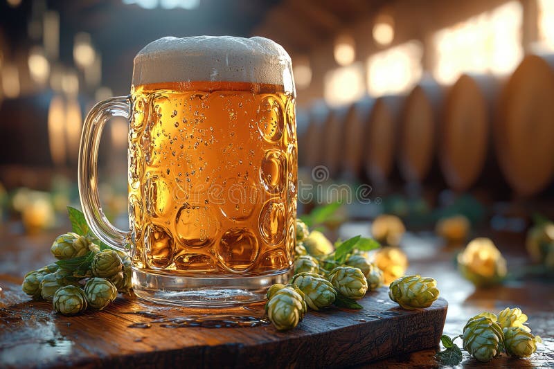 Enjoy a Refreshing Beer Complete with Hops, Perfectly Served in a ...