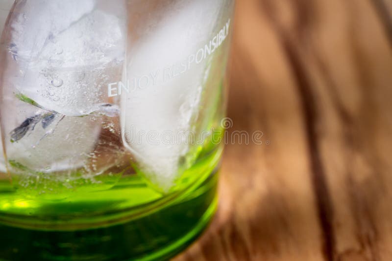 Enjoy Responsibly Edged on a Glass Stock Photo - Image of served, drink ...