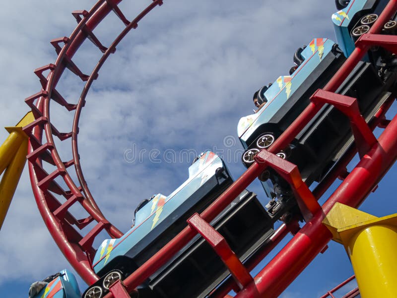 Enjoy the Roller Coaster Ride with Blue Sky Background Editorial Photo - Image of coaster ...