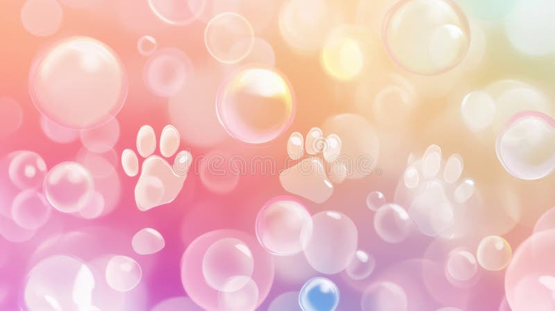 Delicate Pet Care Theme with Soft Gradient Background and Translucent ...