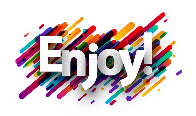 Enjoy Poster with Brush Strokes. Stock Vector - Illustration of brush ...