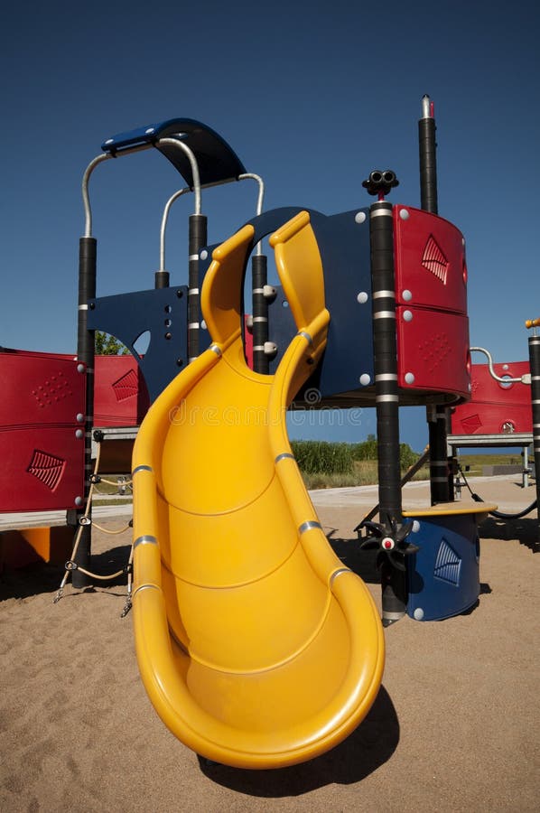 Enjoy the slide. stock photo. Image of sunny, cube, preschool - 32496834