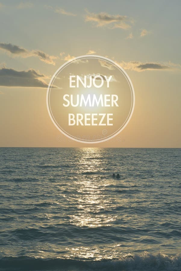 Enjoy Breeze Lettering Or Typography Design, Badge With Doodle Elements ...