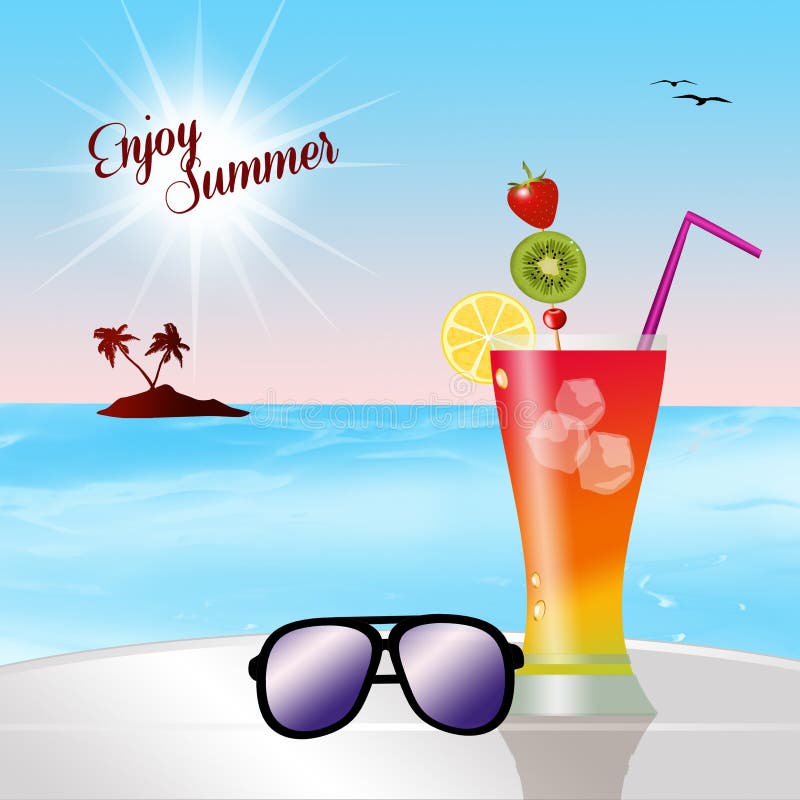 Enjoy summer stock illustration. Illustration of tropical - 55416261