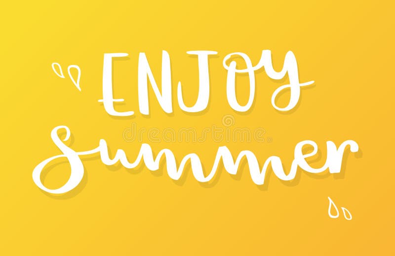 Enjoy Summer Lettering. Gradient Background. Vector Illustration ...
