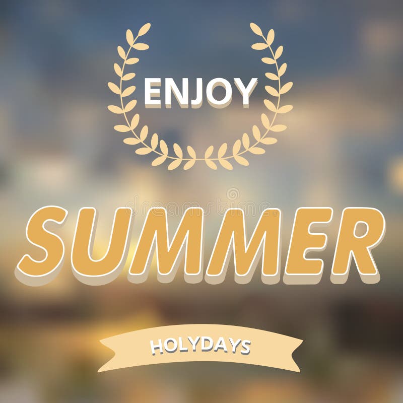 Enjoy Summer Vector Typography with Luggage Stock Vector - Illustration ...